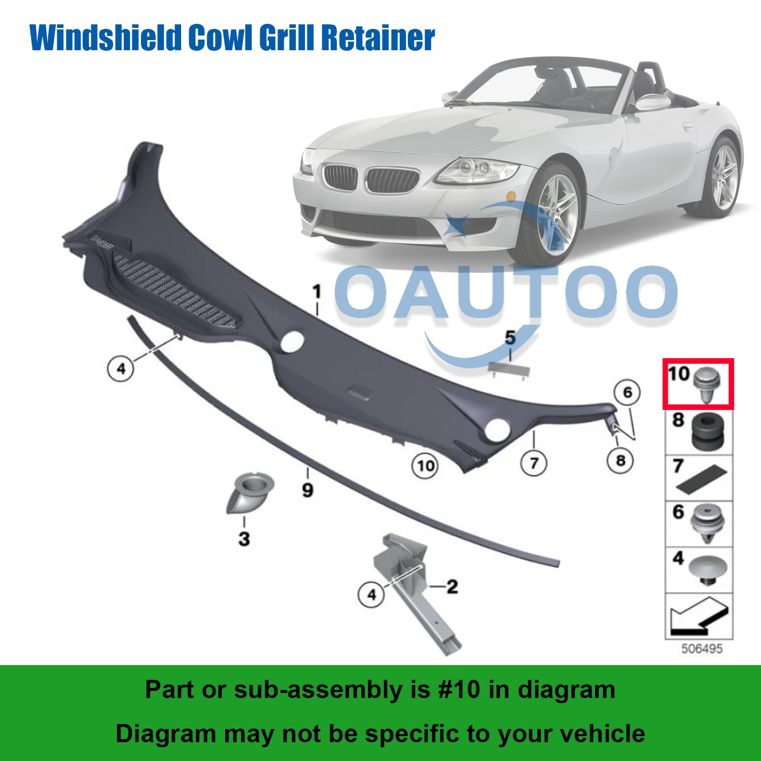 8 X BMW Genuine Front Grille Retaining mounting Clip for 318i 318is ...
