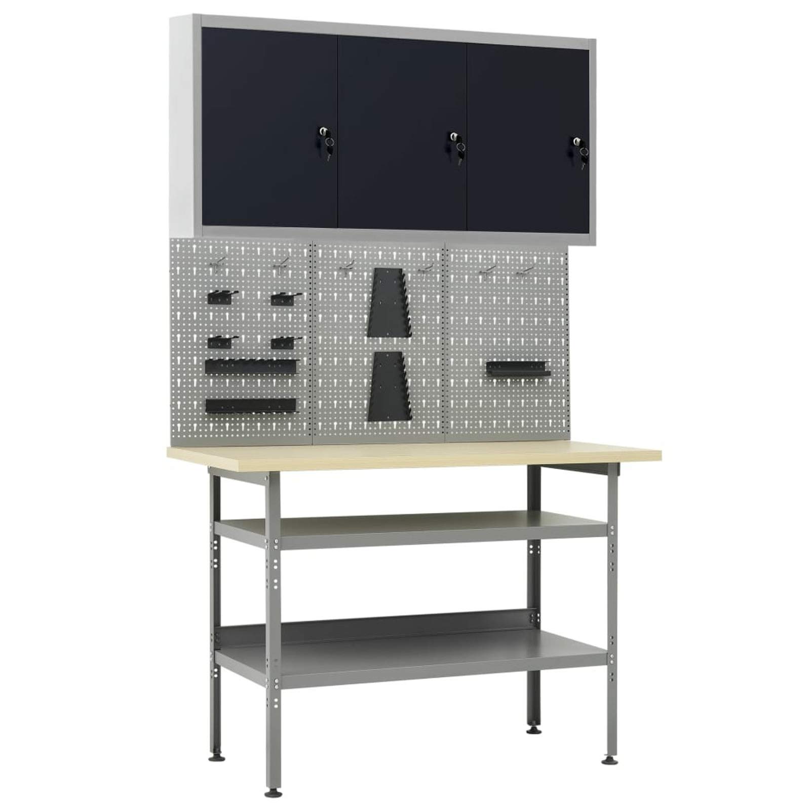Buy Festnight Workbench Workstation with Three Wall Panels and One ...