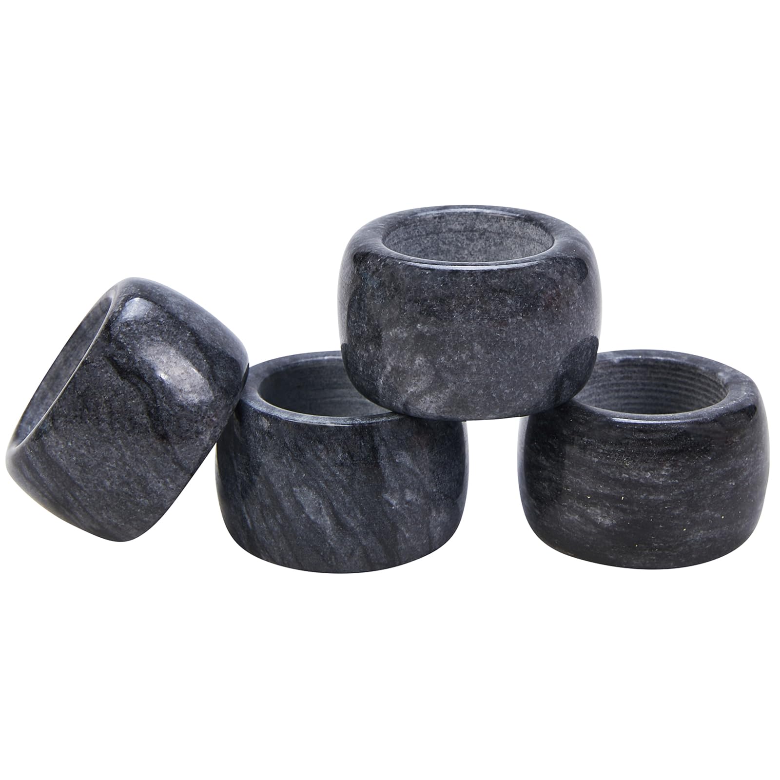 Amazon.com: Set of 4 Marble Napkin Rings, Natural Marble Stone Napkin ...