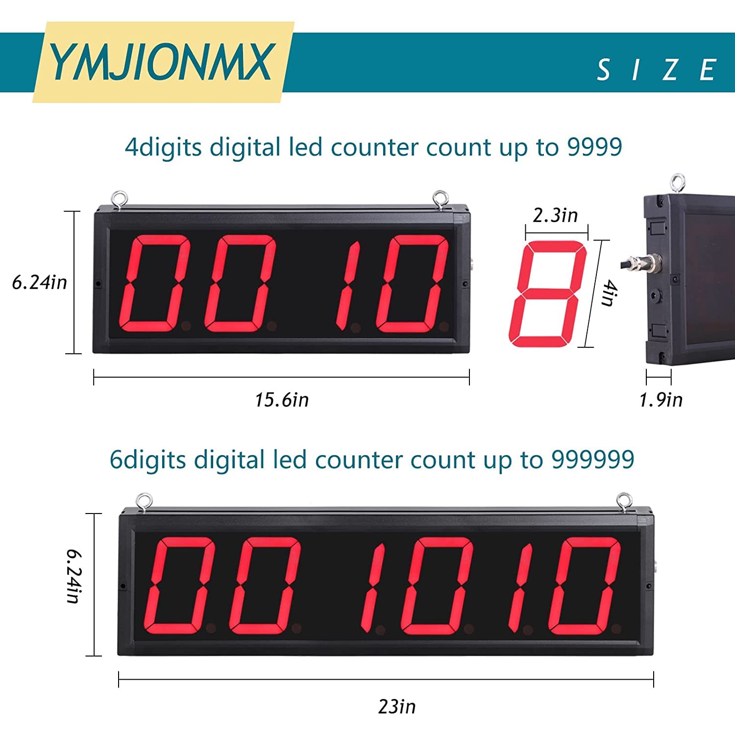 Buy Digital LED Counter Count Up to 9999 Laser Sensor 4in Digits ...