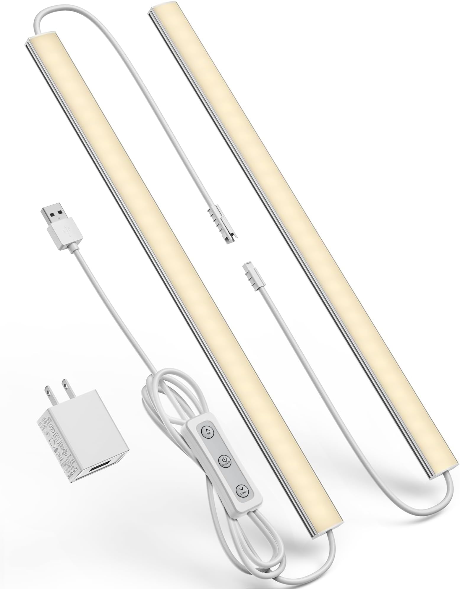 Plug-in Under Cabinet Lighting, ASOKO 12 Inch Linkable USB Led Closet ...