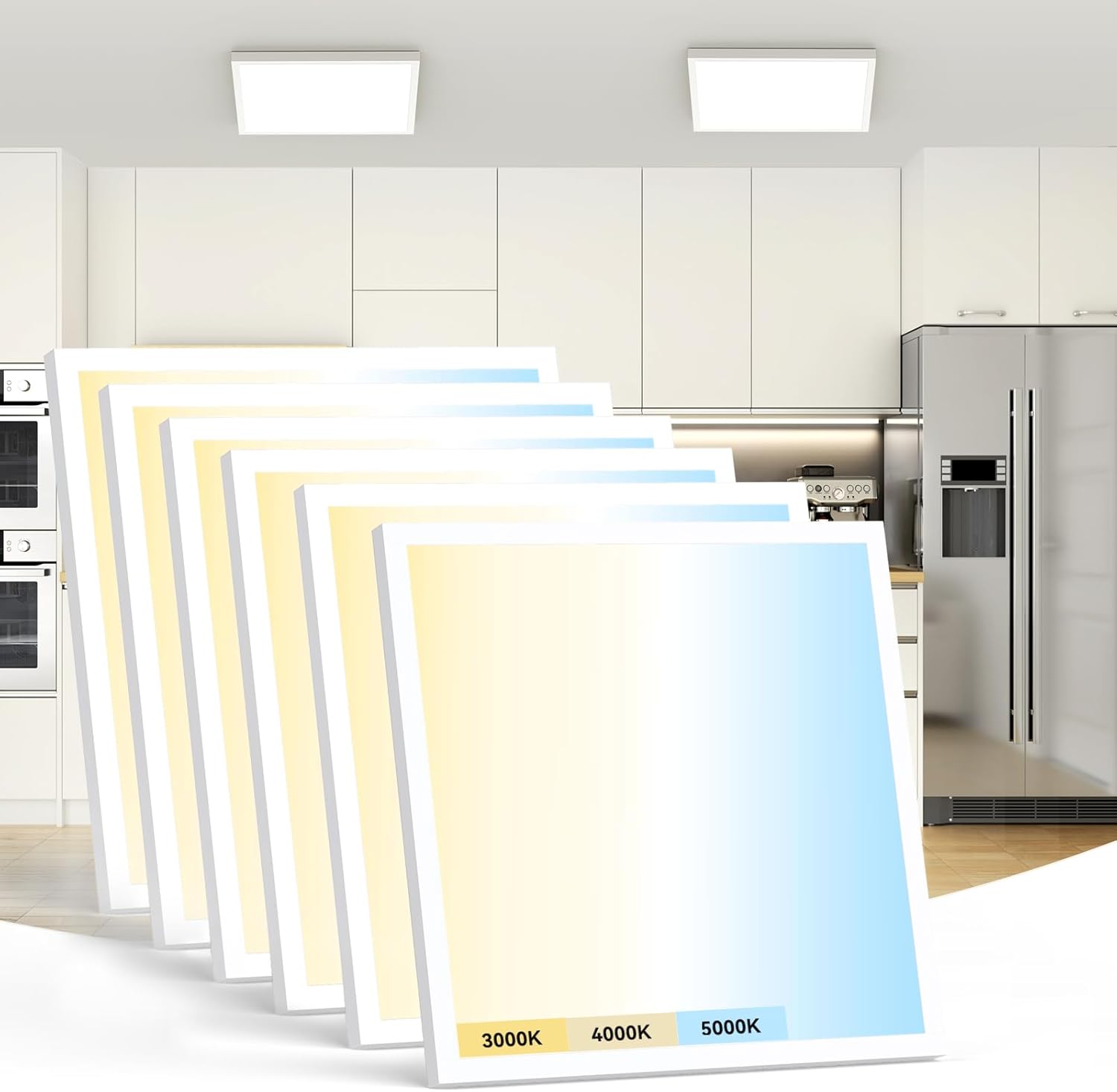 Franjulia 6 Pack 2x2 LED Flat Panel Light Surface Mount- 50W 3000K ...