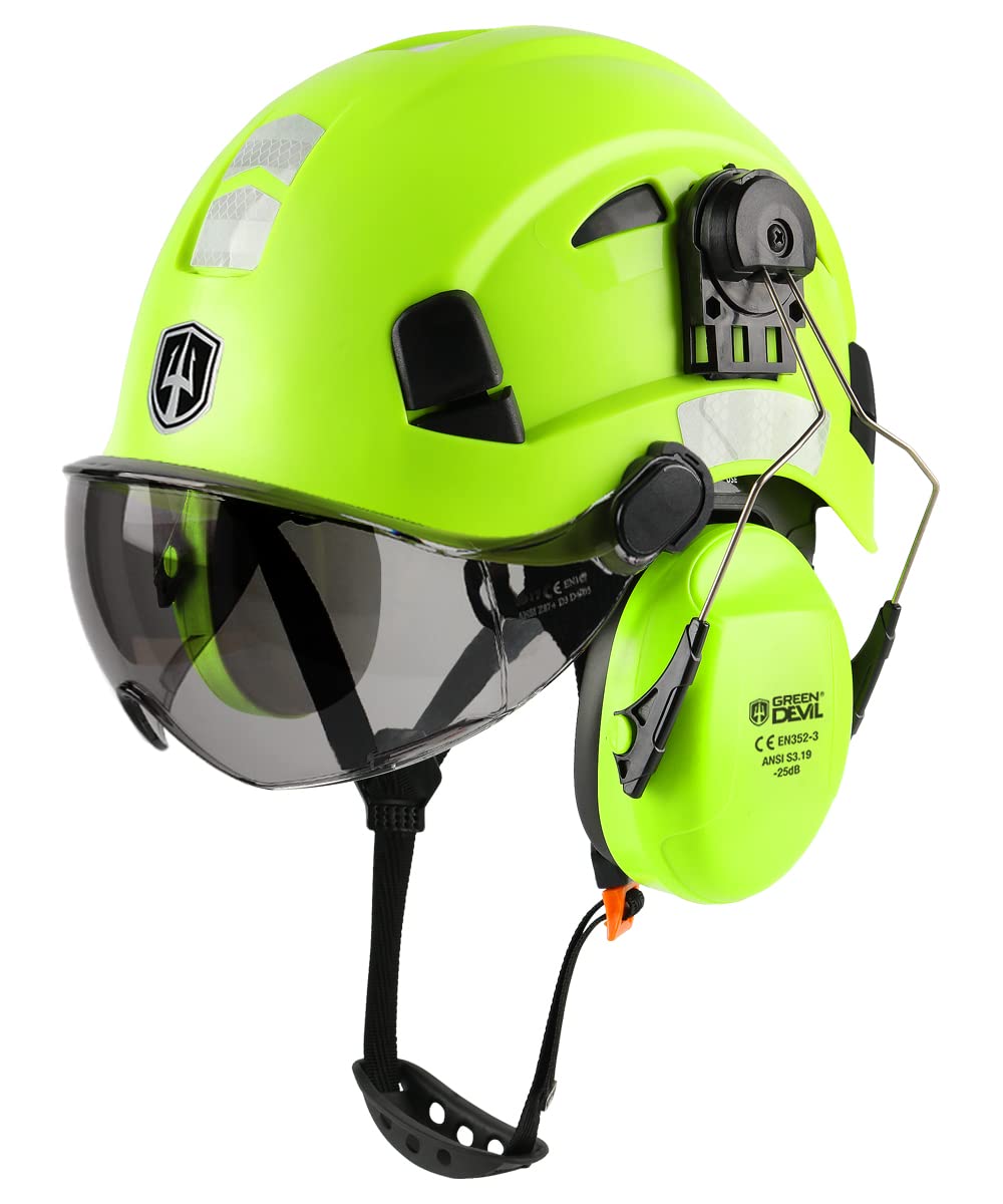 Safety Helmet Hard Hat with Visor and Ear Protection Adjustable ...