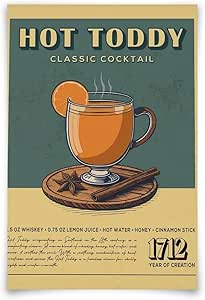 Amazon.com: MLabyrinth Hot Toddy Cocktail Poster Home Decor Vintage ...