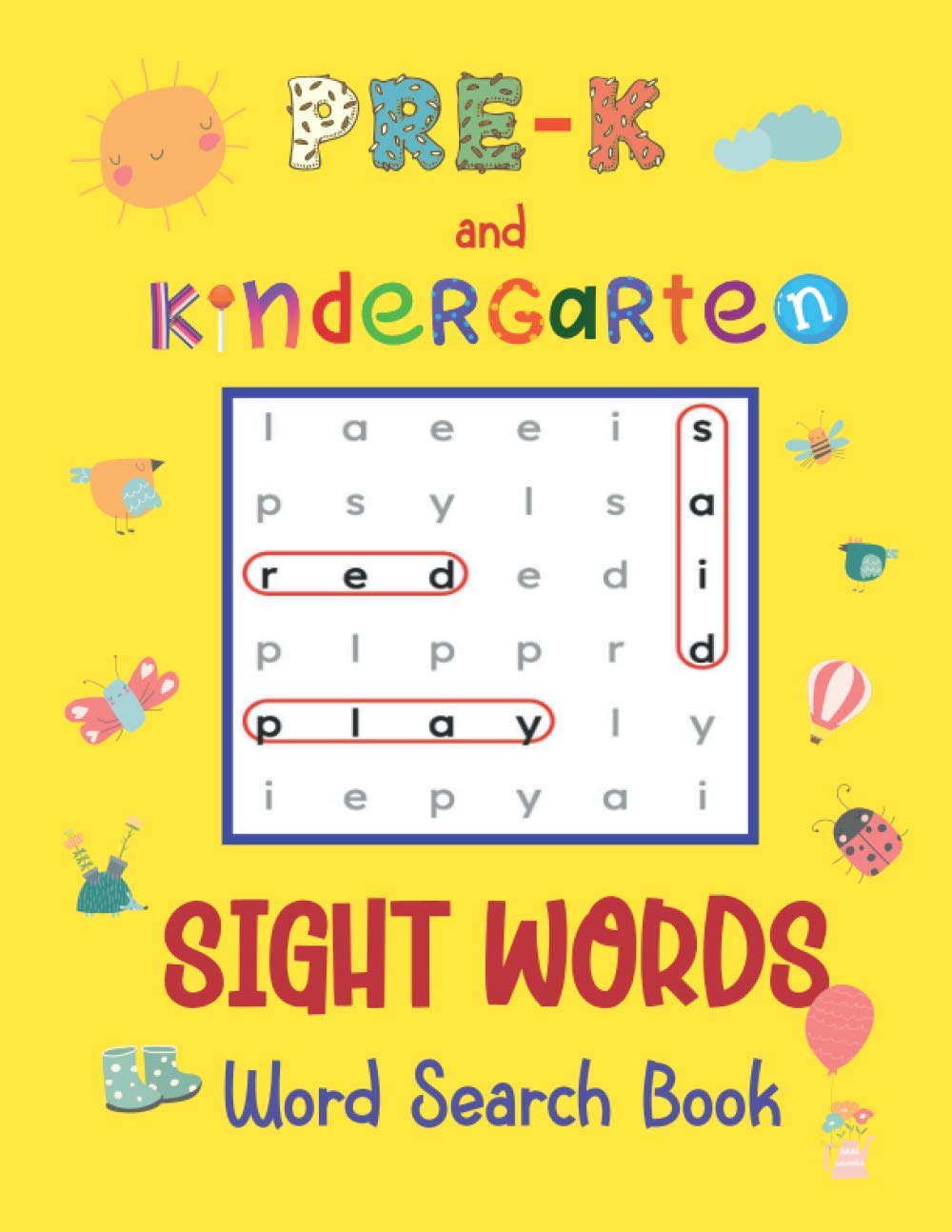 Amazon.com: Pre-K and Kindergarten Sight Words Word Search Book: High ...