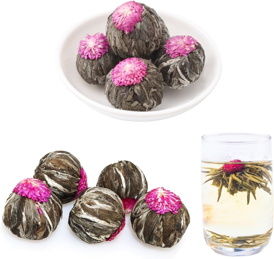10 Balls Blooming Tea - Individually Sealed Flowering Tea Balls - Hand ...