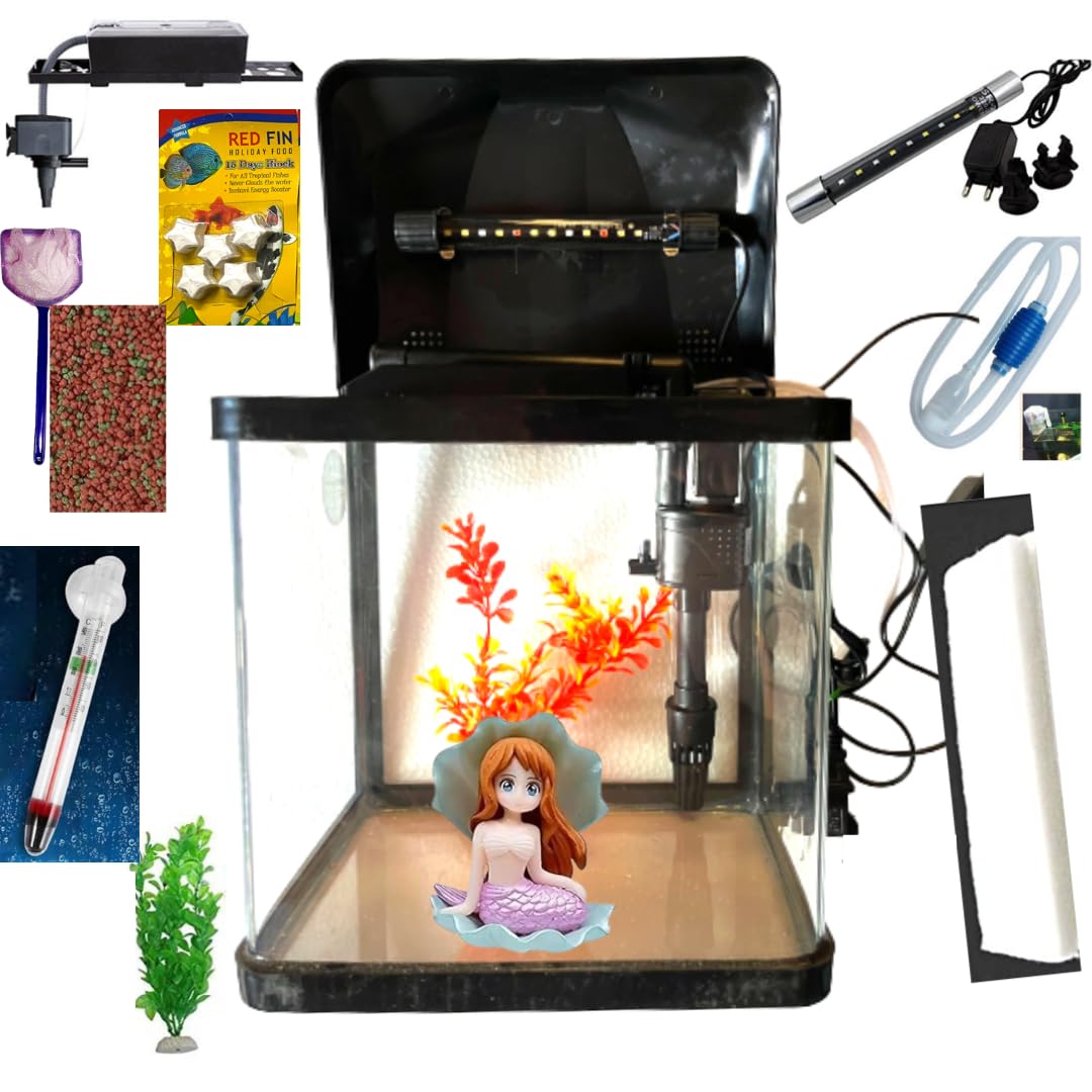 Ksh Store-10 Litre Aquarium Modern Fish Tank for Home,Curved Single ...