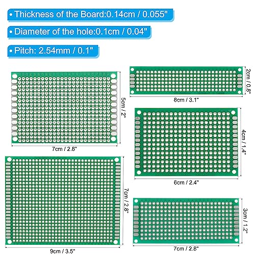 PATIKIL PCB Board Circuit, 34 Pcs Prototype Perfboard Solder Boards for ...