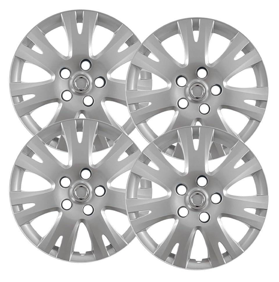 Amazon.com: Hubcaps.com - Premium Quality 16 inch Silver Hubcaps fits ...