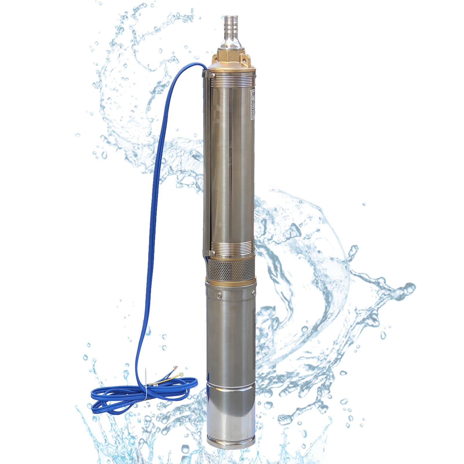 LFGUD Deep Well Submersible Pump, 1HP 33gpm Flow with 9.8ft Electric ...