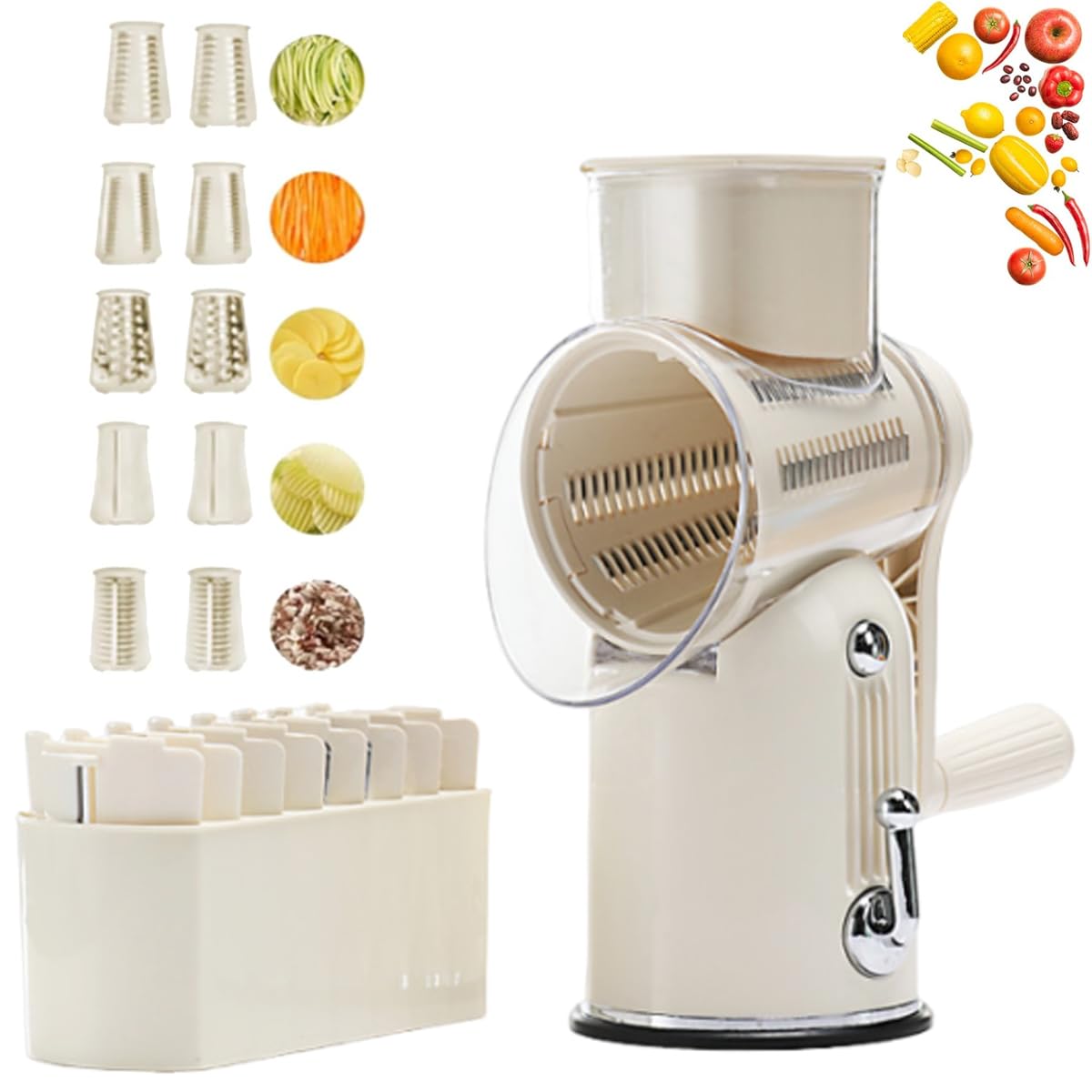 Amazon.com: Humidity 5 in 1 Rotary Grater, Zeebrify Upgraded Rotary Cheese Grater 2.0, Manual ...