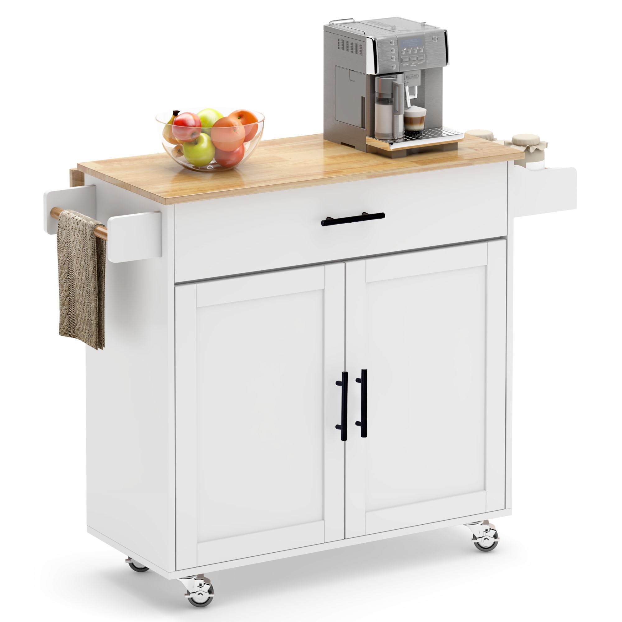 Amazon.com: soges Rolling Kitchen Island on Wheels with Drop Leaf ...