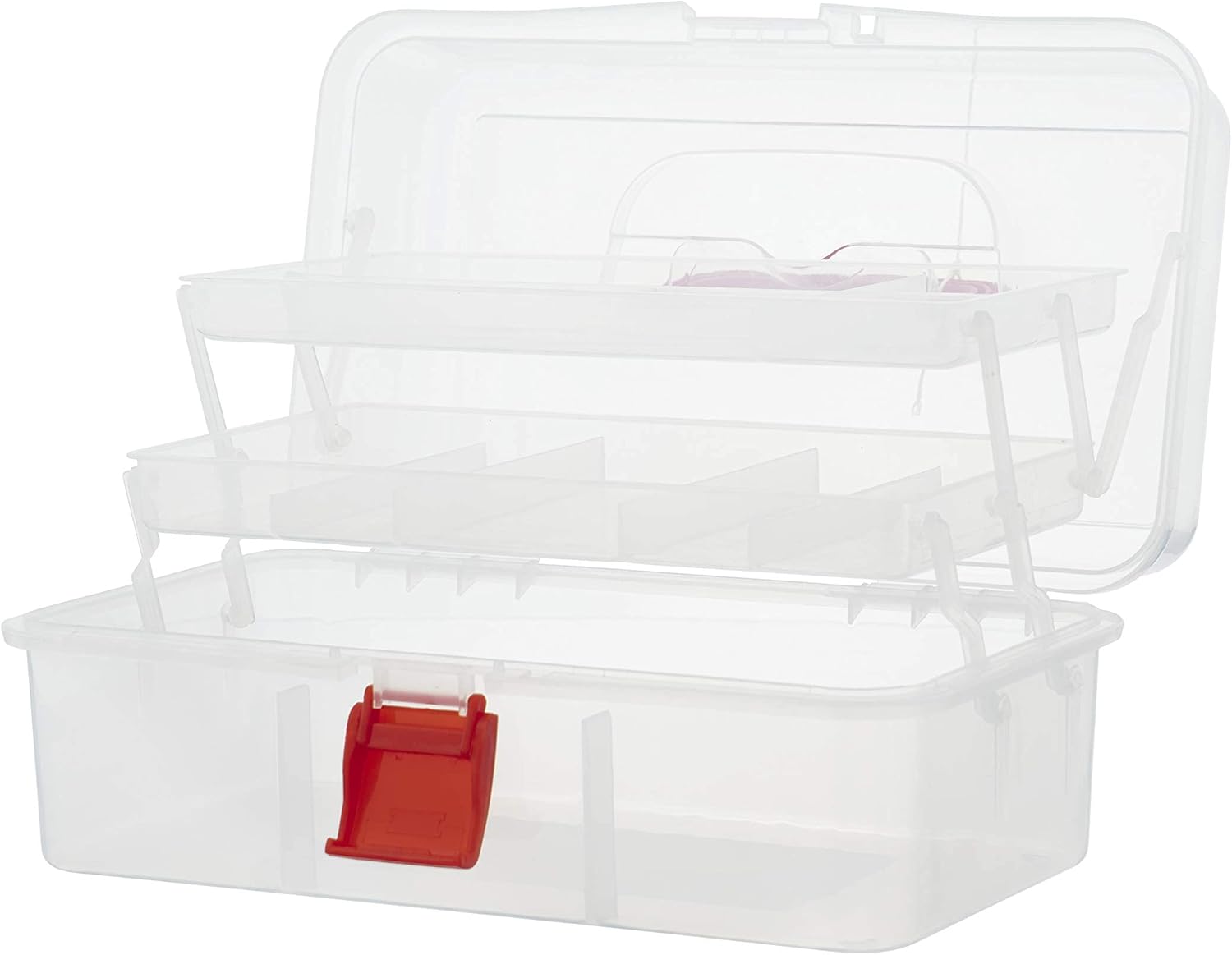 Amazon.com: Superior Tool Box with 2 Pop-out Trays (Clear) : Tools ...