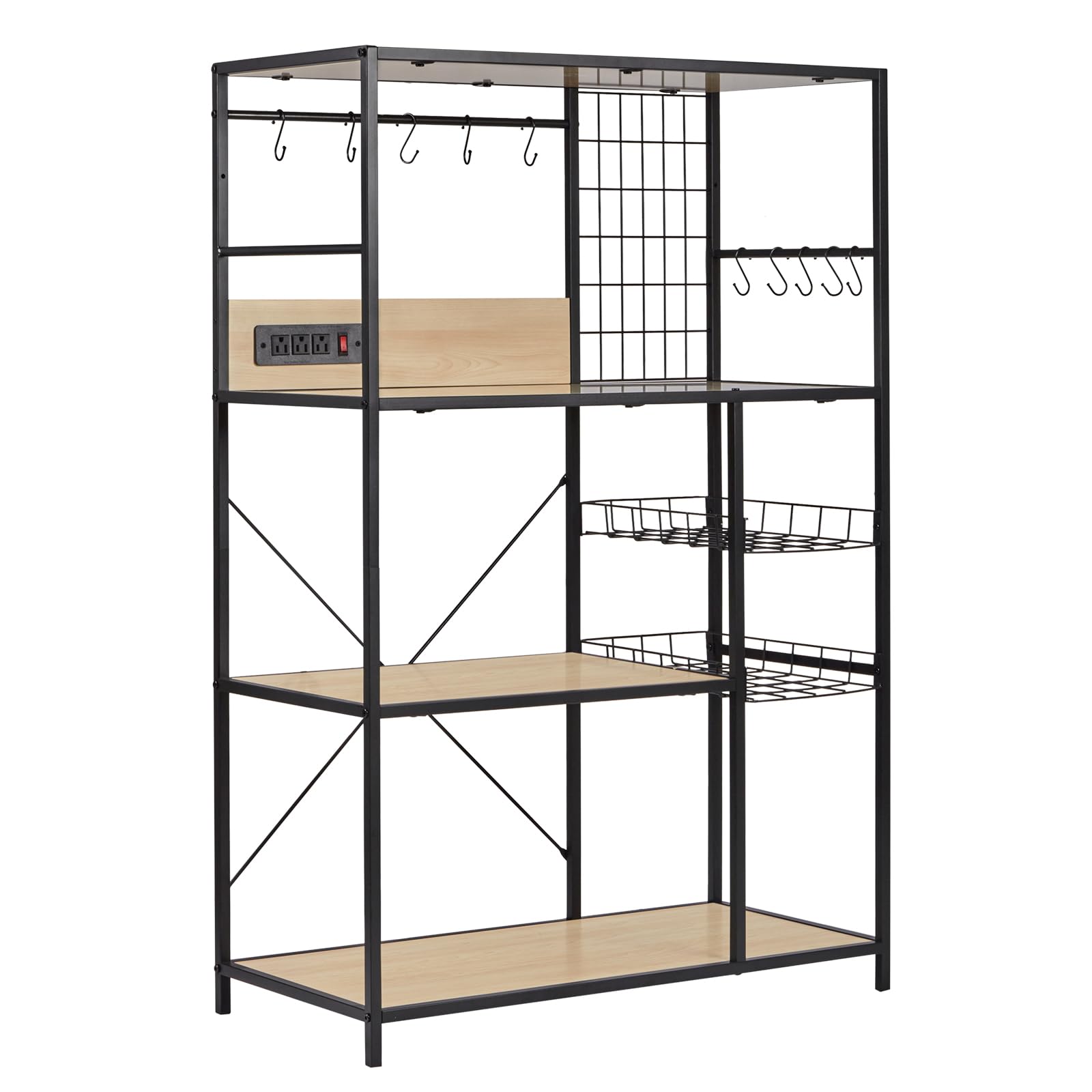 Amazon.com - fusehome Bakers Rack with Power Outlet, Microwave Stand ...