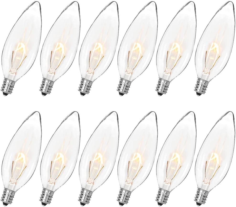 40 Watt Clear Candelabra Base (E12) 110V_120V,Flame Shaped Incandescent ...