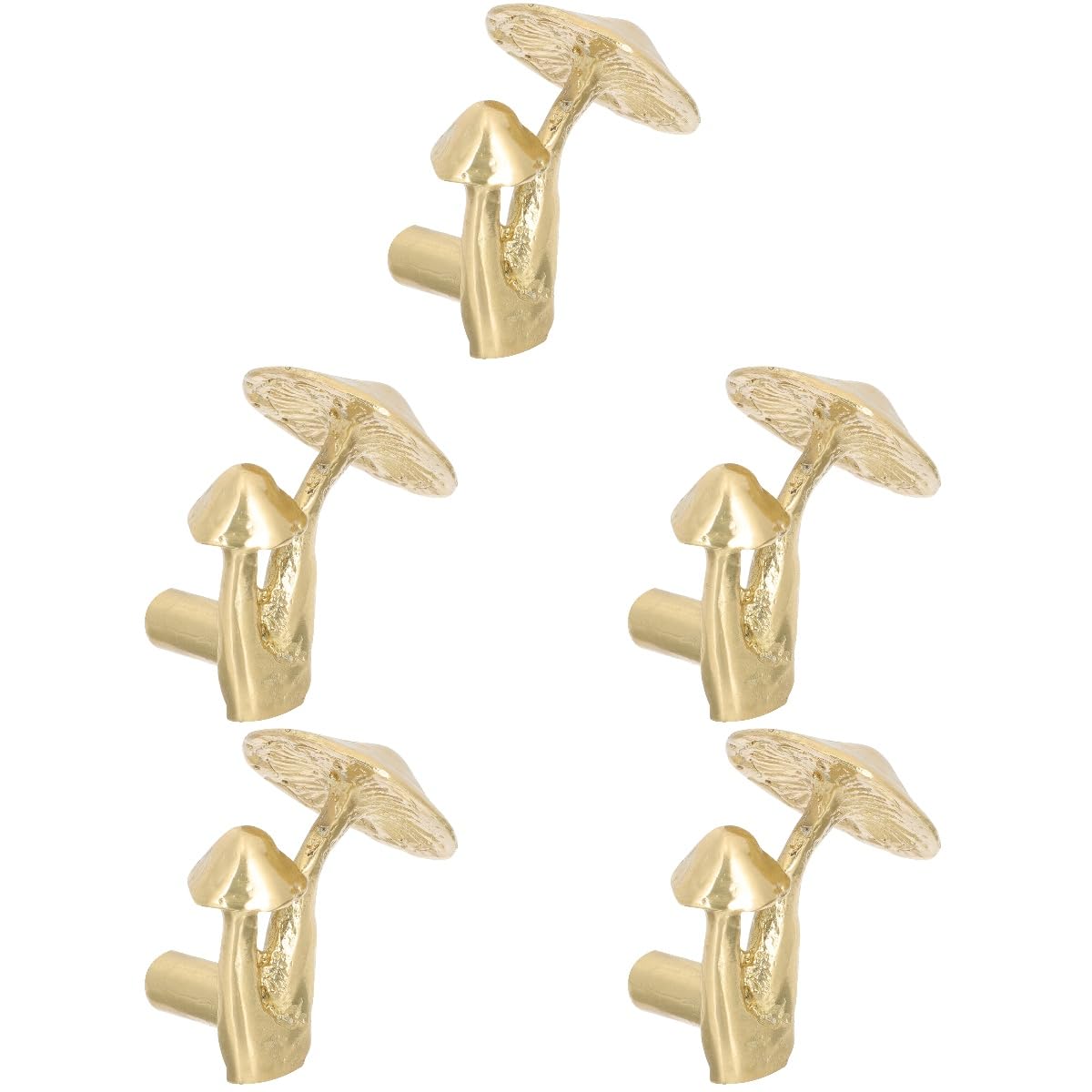 Mushroom Cabinet Pulls：5 Pcs Brass Mushroom Handle Ginkgo Leaf Knobs ...