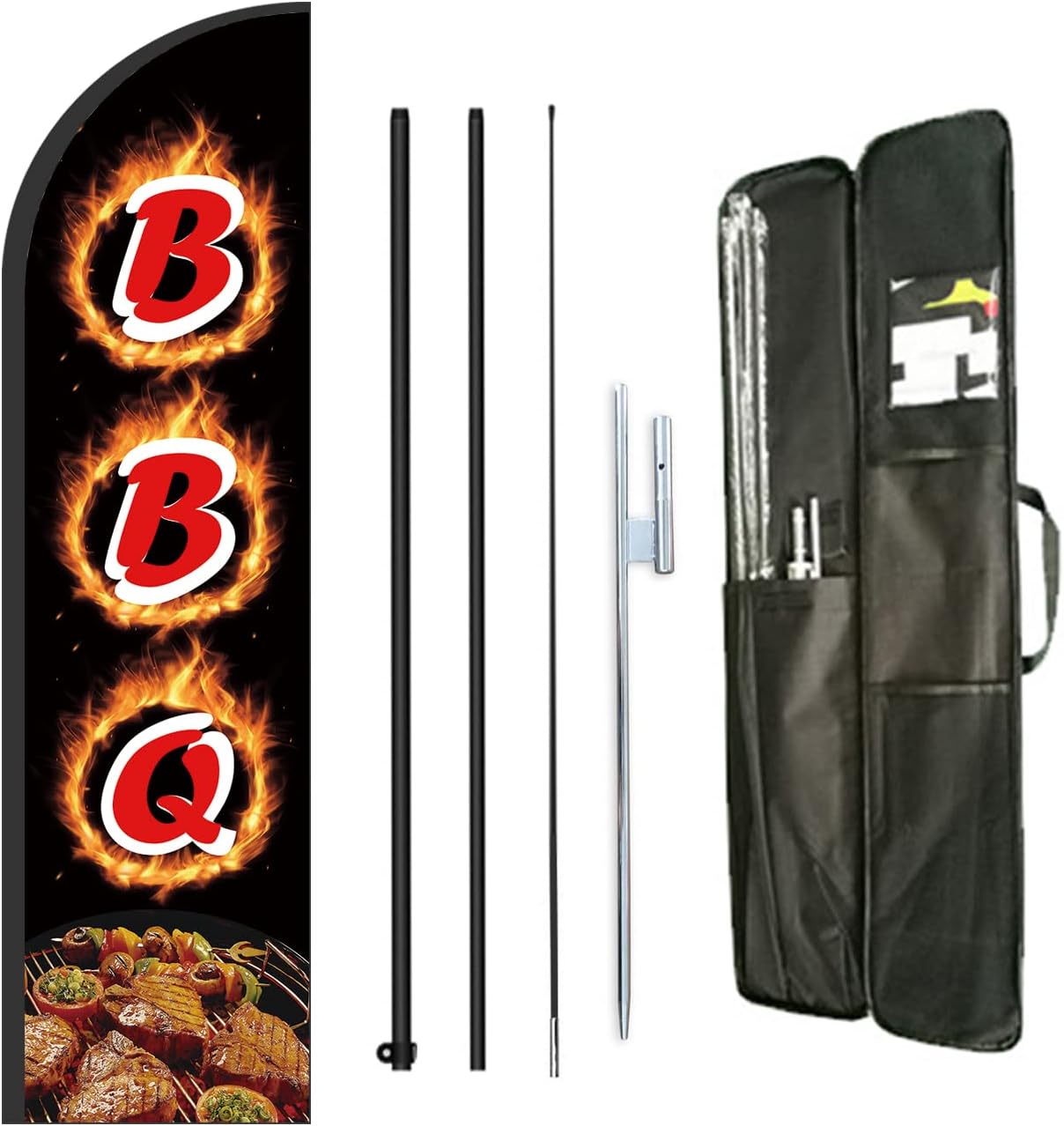 Amazon.com : BBQ Barbecue Restaurant Advertising Feather Flag Kits ...