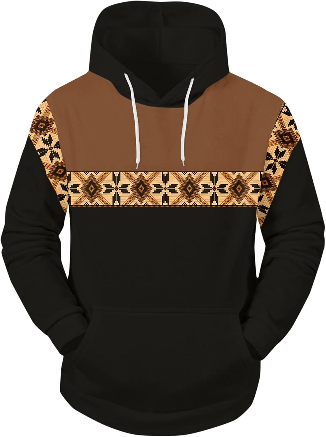 Mens Casual Western Aztec Hoodies Sweatshirt African Dashiki Printed ...