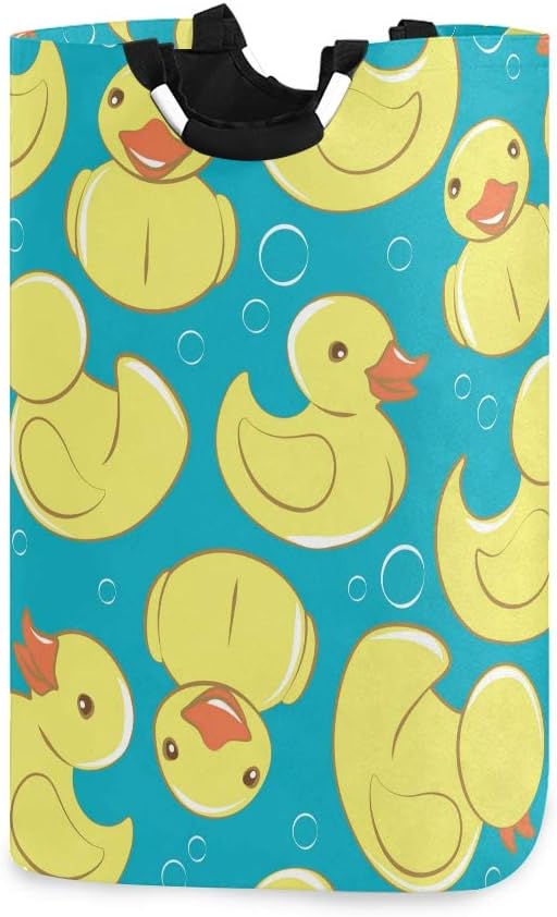 Yellow Rubber Duck Laundry Basket Collapsible Fabric Laundry Hamper ...