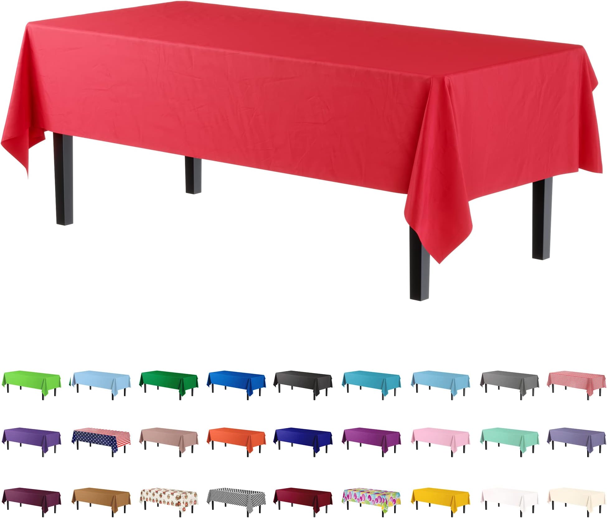 Amazon.com: Kopokita 6PCS Red Plastic Tablecloths 54 x 108 Inch ...