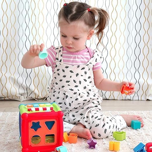 FUNLOT Baby Activity Cube includes ABCD Letters Colorful Shape Sorter ...