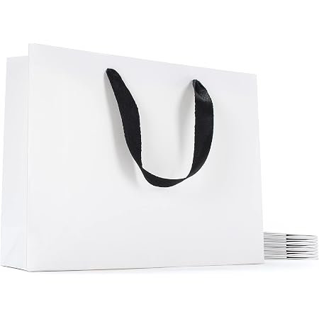 Amazon.com: Black and White Gift Bags Bulks, YACEYACE 20Pcs 10.5"x4.25 ...