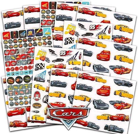 Amazon.com: Disney Pixar Cars Stickers Party Favors Pack - Bundle with ...