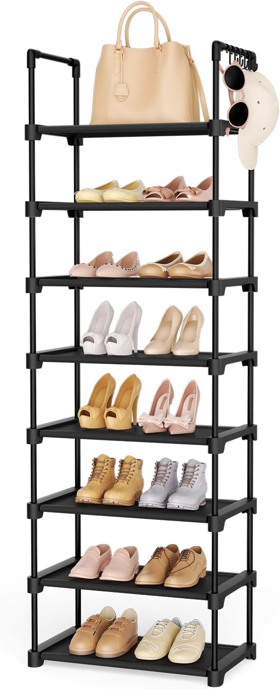 Amazon.com: LANTEFUL Tall Shoe Rack 8 Tiers, 16-20 Pairs Shoe and Boots ...