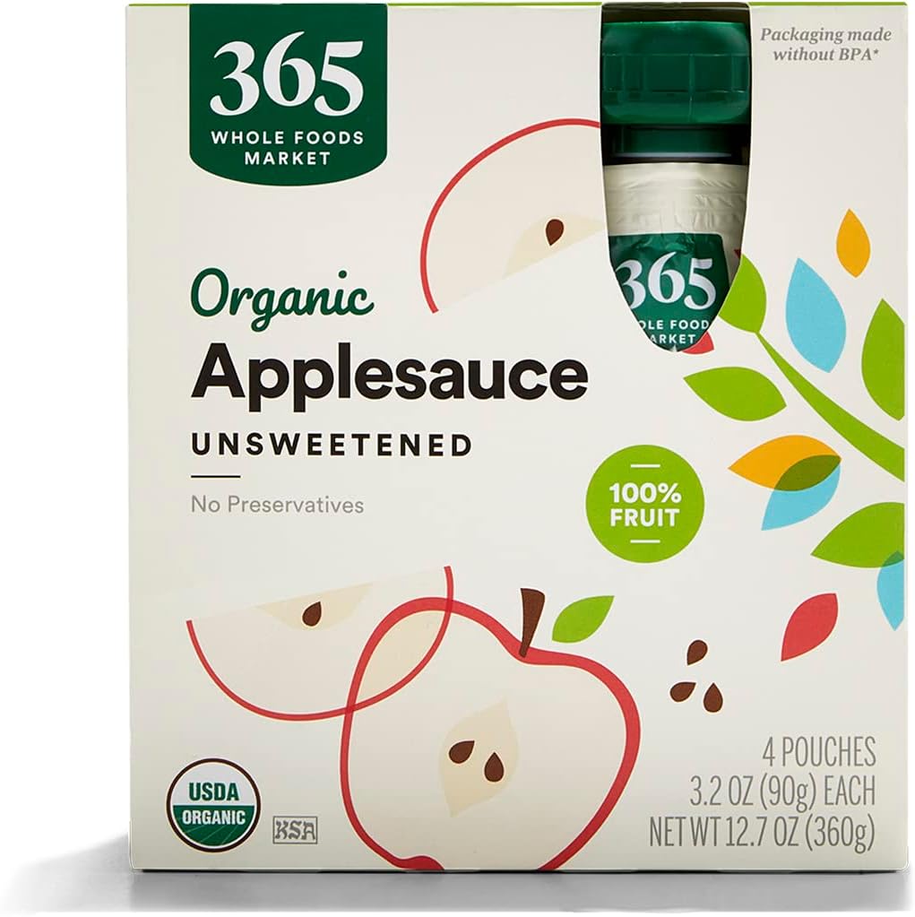Amazon.com: 365 by Whole Foods Market, Organic Unsweetened Applesauce ...