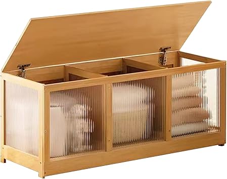 Amazon.com: ZHUMUJIAJU Storage Chest, Bamboo Storage Bench, Large ...