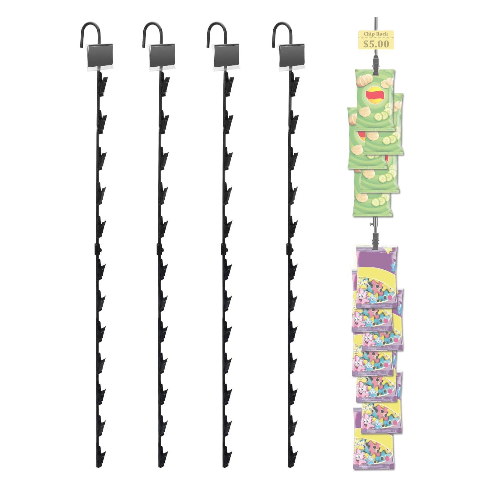 Amazon.com: 4 Pack Hanging Chip Display Rack 33 Inch Merchandise Strips ...