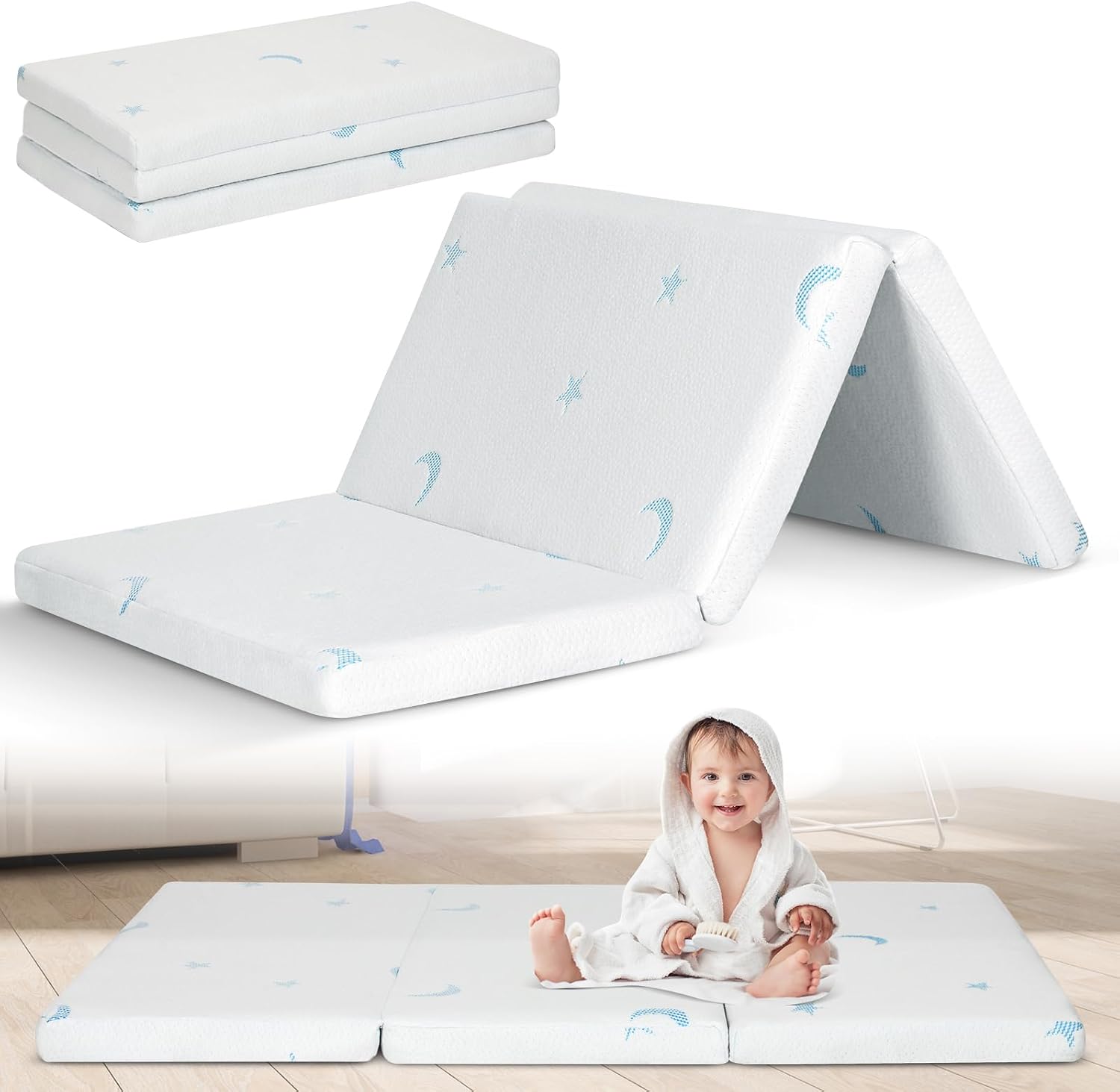 Amazon.com: PanKers Portable Trifold Pack and Play Mattress 38"x26 ...