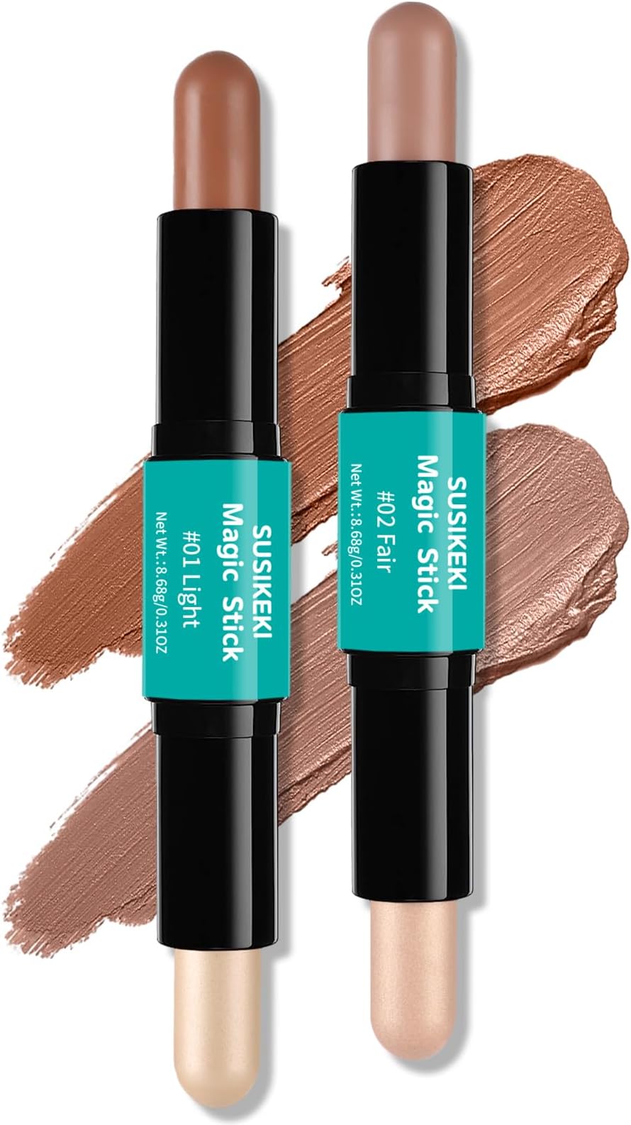 Amazon.com: Contour Stick, 2Pcs Dual-Ended Highlighter Makeup Pen ...