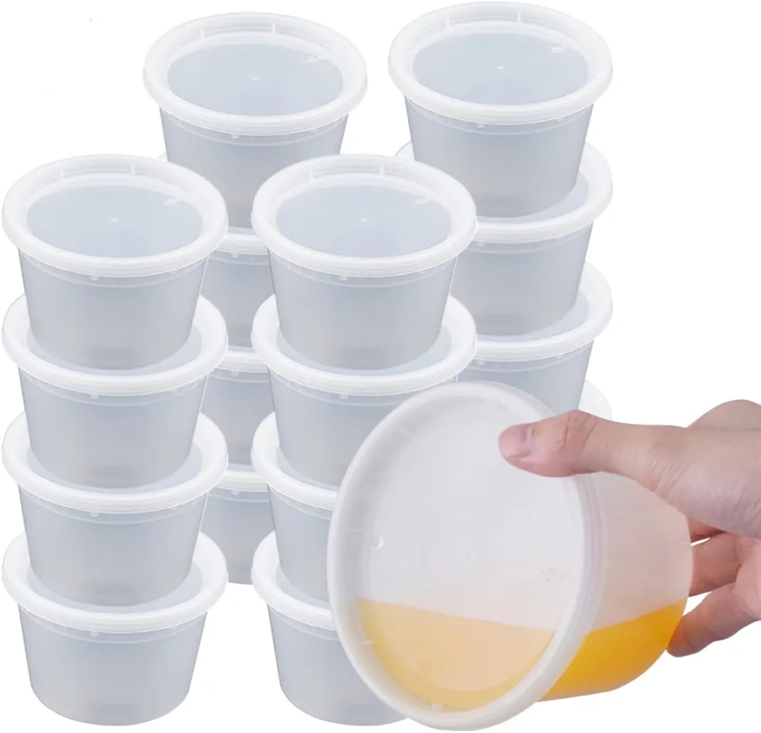 Amazon.com: 24 Pack Disposable 16 oz Plastic Soup Containers with Lids ...