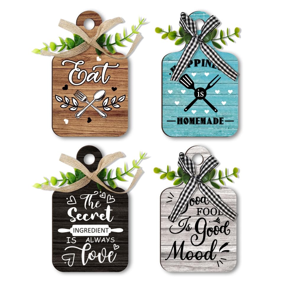 Amazon.com: PH PandaHall 4pcs Kitchen Wall Decor Wood Sign, Eat Wooden ...