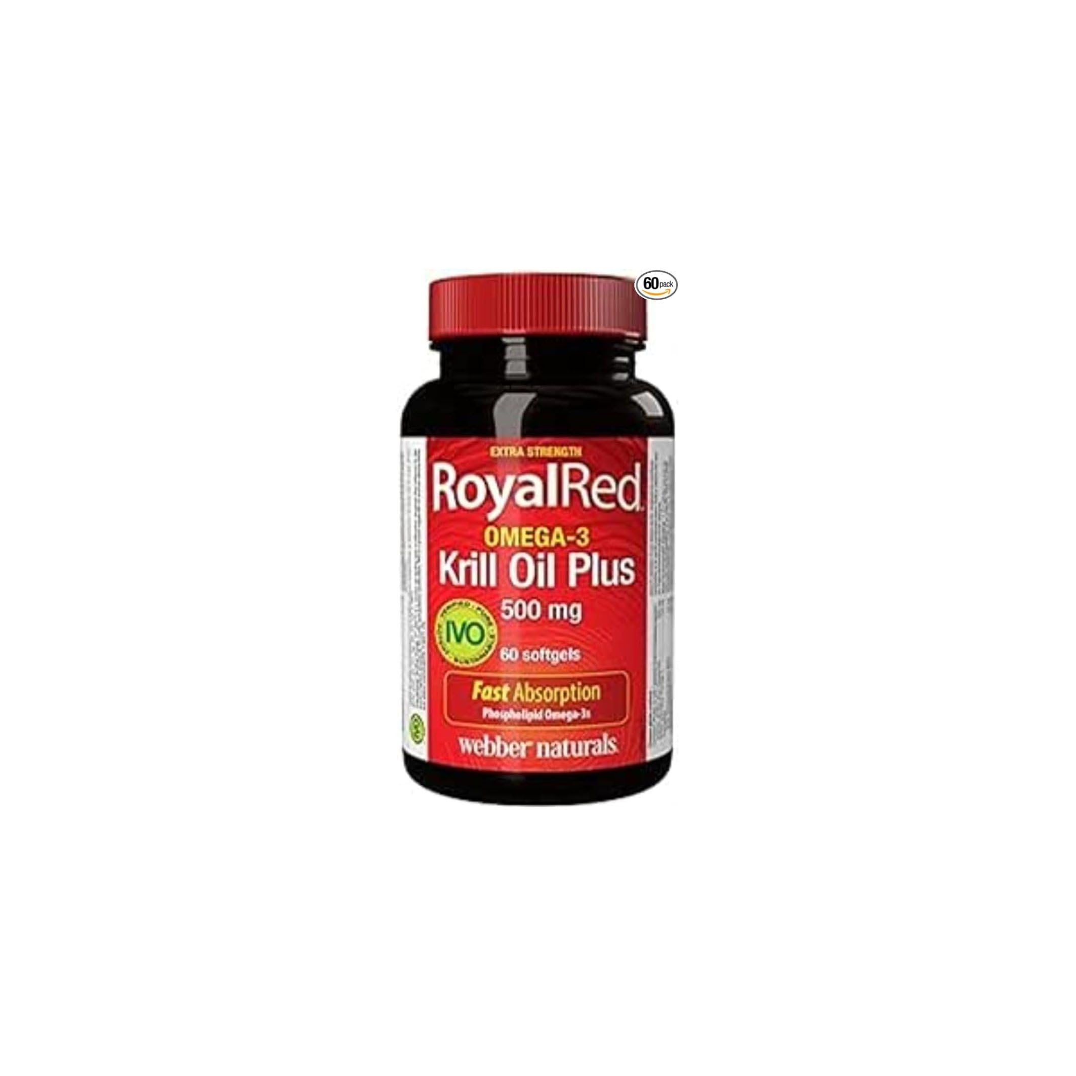Webber Naturals RoyalRed Krill Oil Plus 500 mg, 60 Softgels, Supports ...
