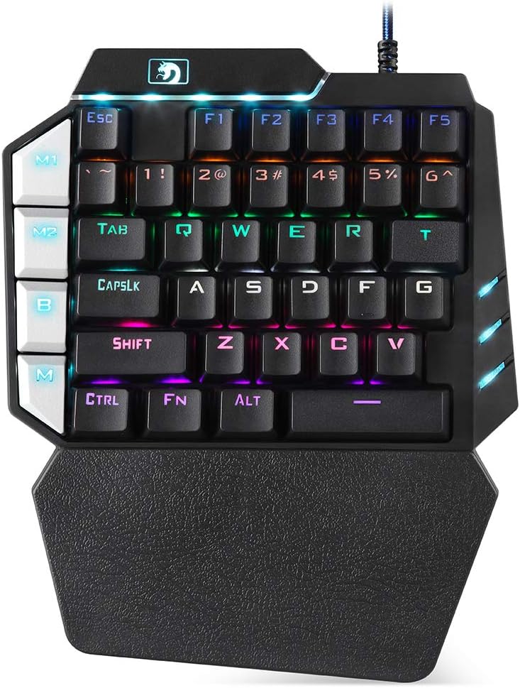 MageGee One Handed Professional Gaming Keyboard, RGB Backlit 35 Keys ...