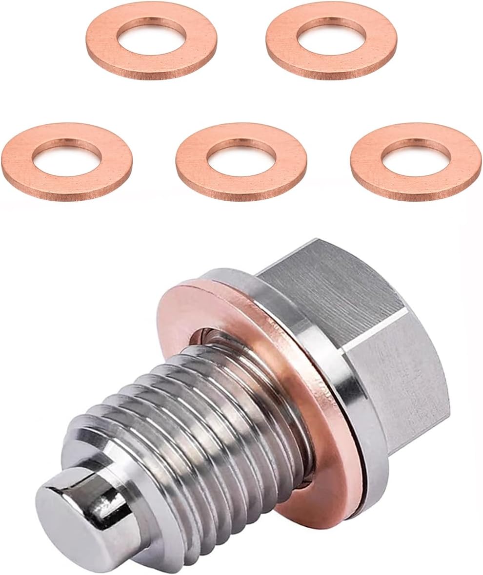 Amazon.com: povtii M14 x 1.5 Magnetic Oil Drain Plug, Stainless Steel ...