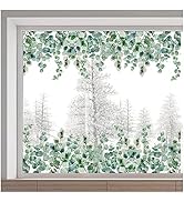 GORGECRAFT 116x38cm Tropical Plant Leaves Window Decals Large Green ...