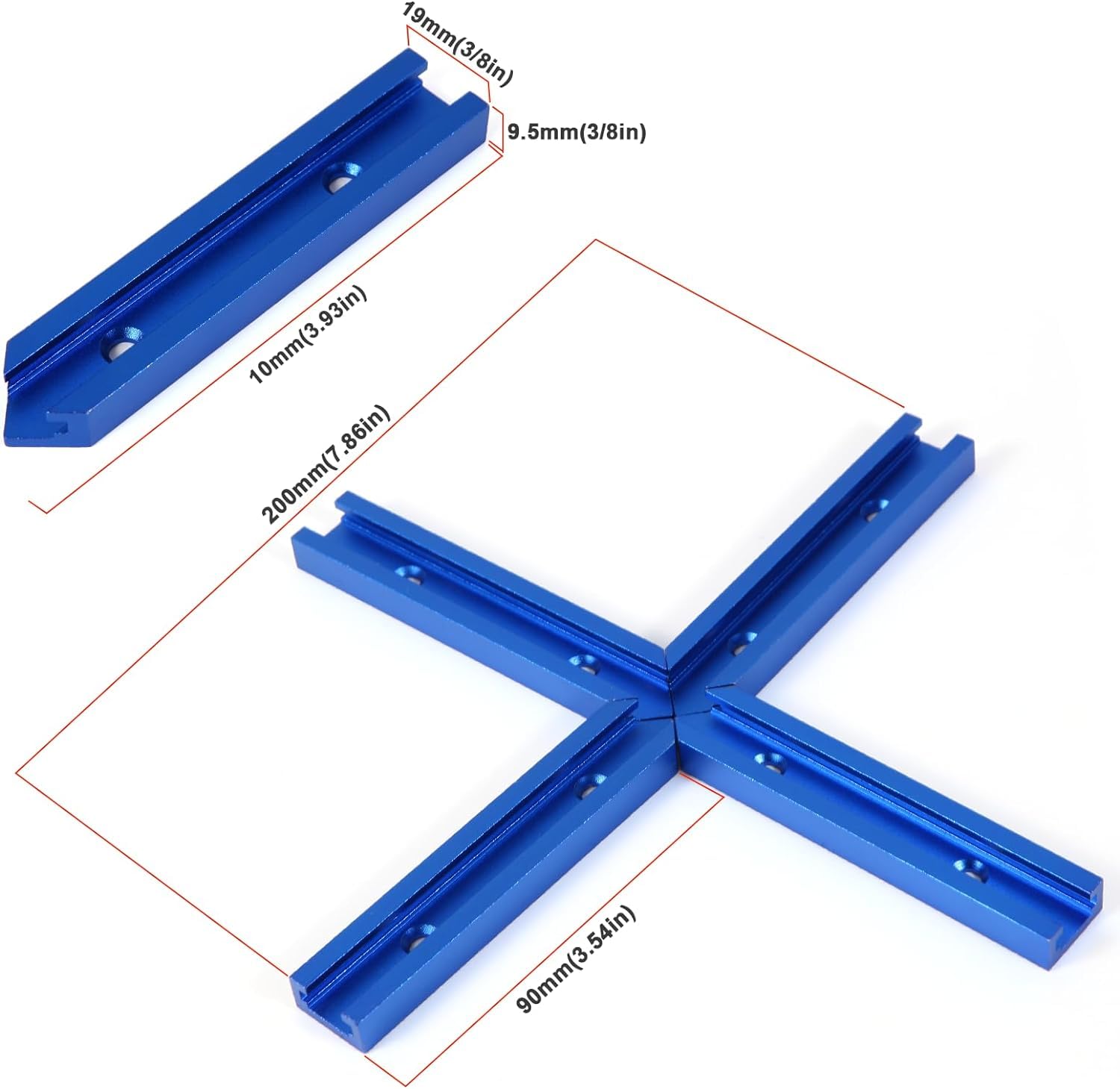 Snapklik.com : Iverntech 8 Pcs Deep Blue T-Track Intersection Kit For ...