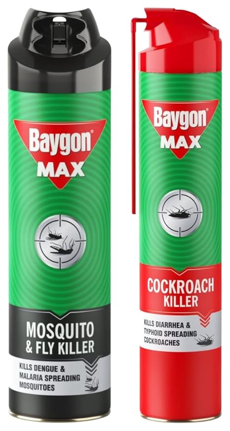 Baygon Cockroach Killer 625ml & Mosquito & Fly Killer 400ml Combo ...