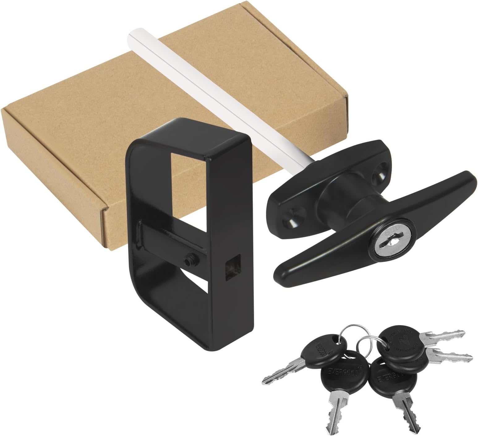 Amazon.com: QANVEE Shed Door Latch T-Handle Lock Kit with 4 Keys ...