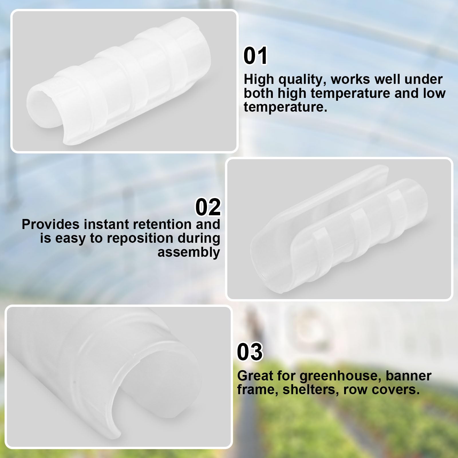 Snapklik.com : HDFCLUP 80PCS 1 Inch Greenhouse Clips White Greenhouse ...