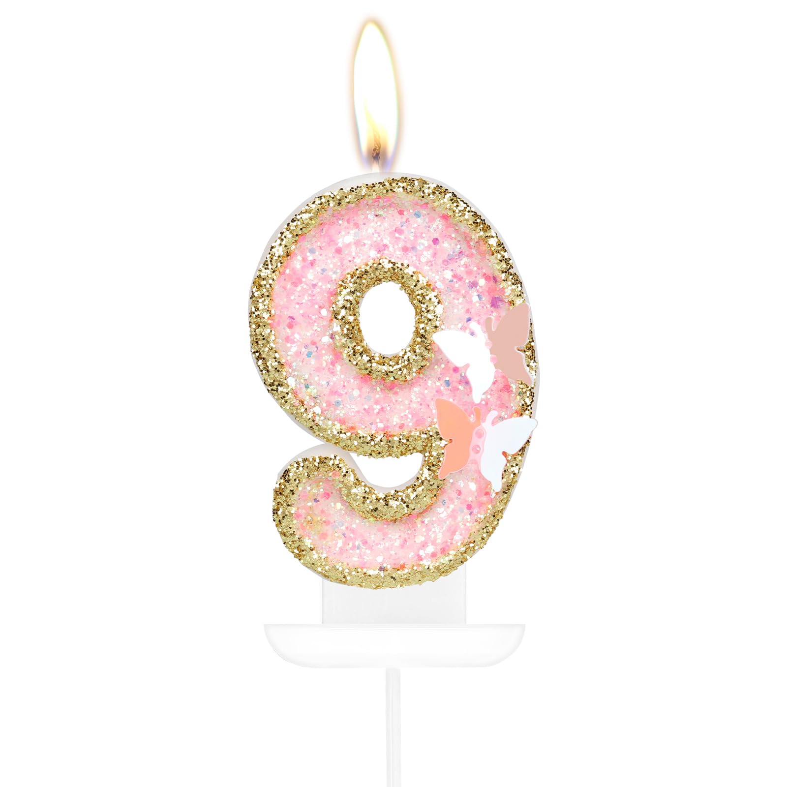 Amazon.com: iNINGER Birthday Candle,Butterfly 9th Birthday Party ...