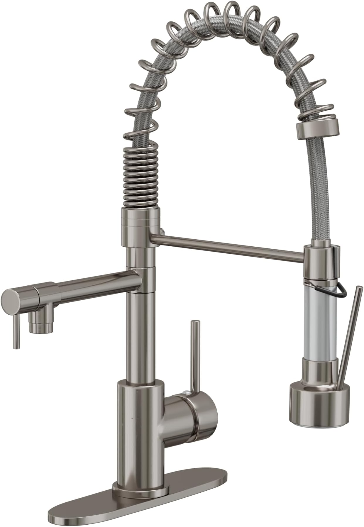 All Copper Kitchen Faucet with Drop Down Sprayer Modern Single Handle ...