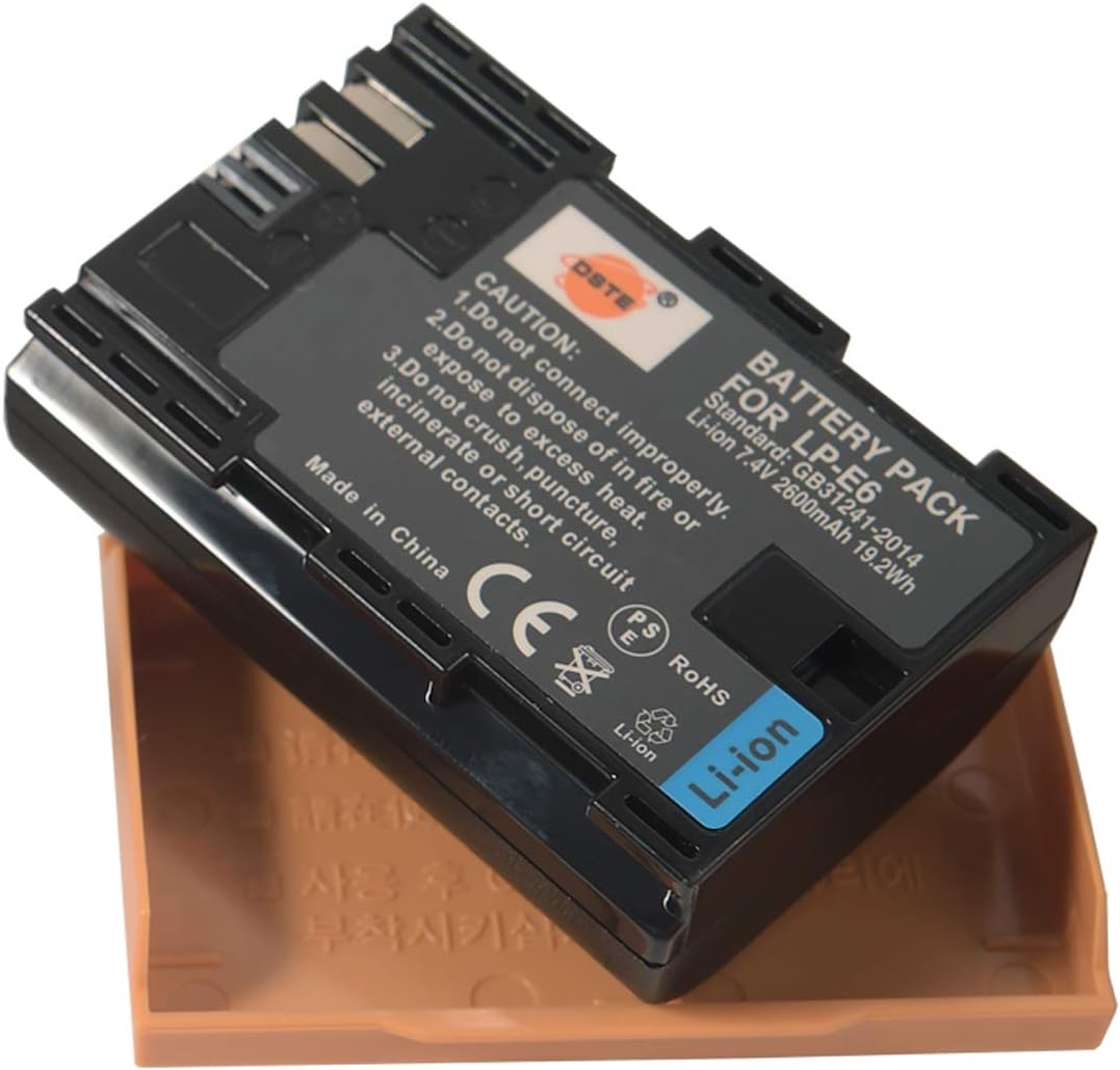 DSTE LP-E6 LPE6 Rechargeable Battery Compatible with Canon EOS 5D Mark ...