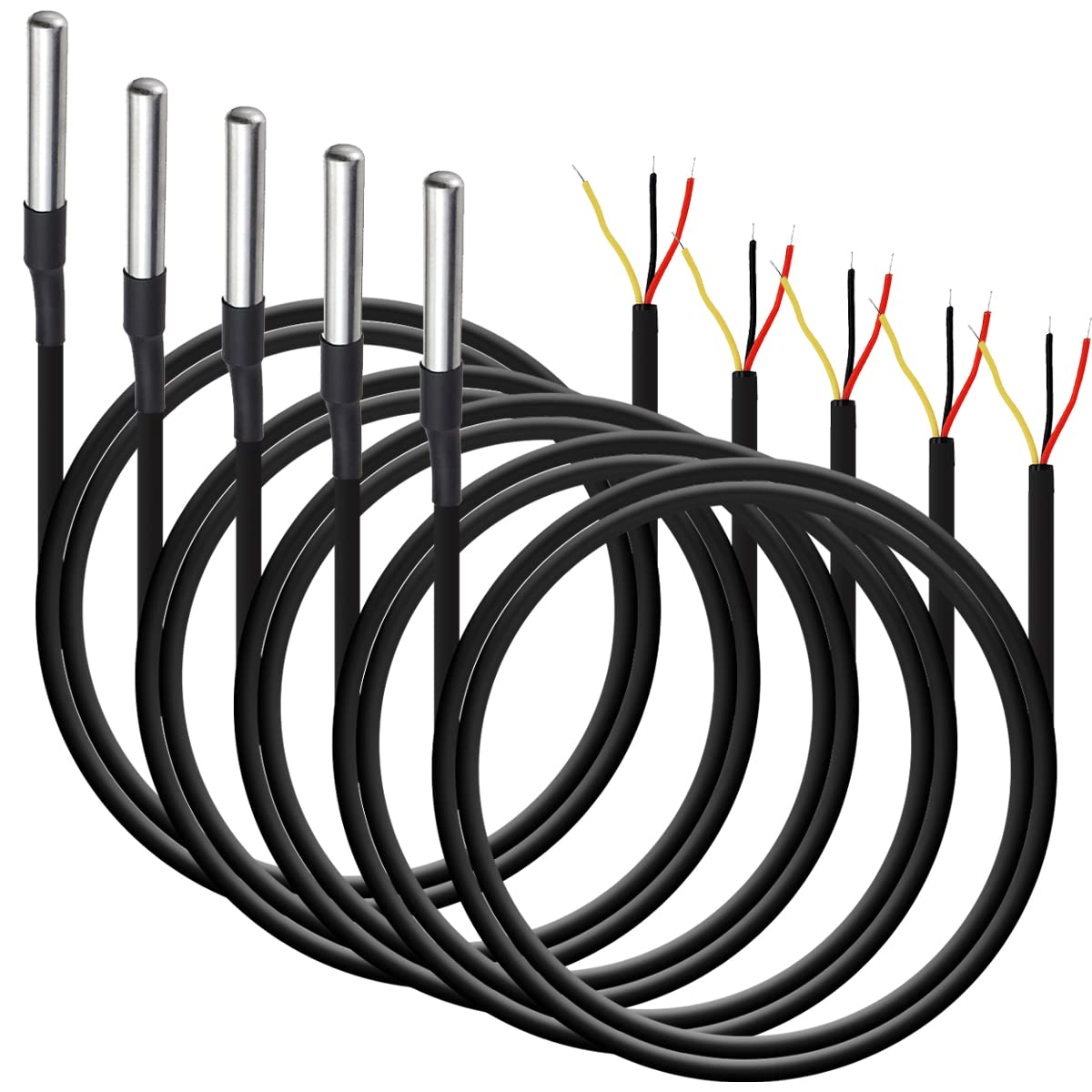 Beenlen Waterproof DS18B20 Temperature Sensor, Digital Temperature ...