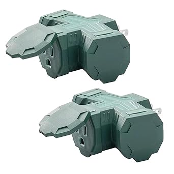 Outdoor Plug Outlet Splitter, 3 Way Outlets Power Extender with Safe ...
