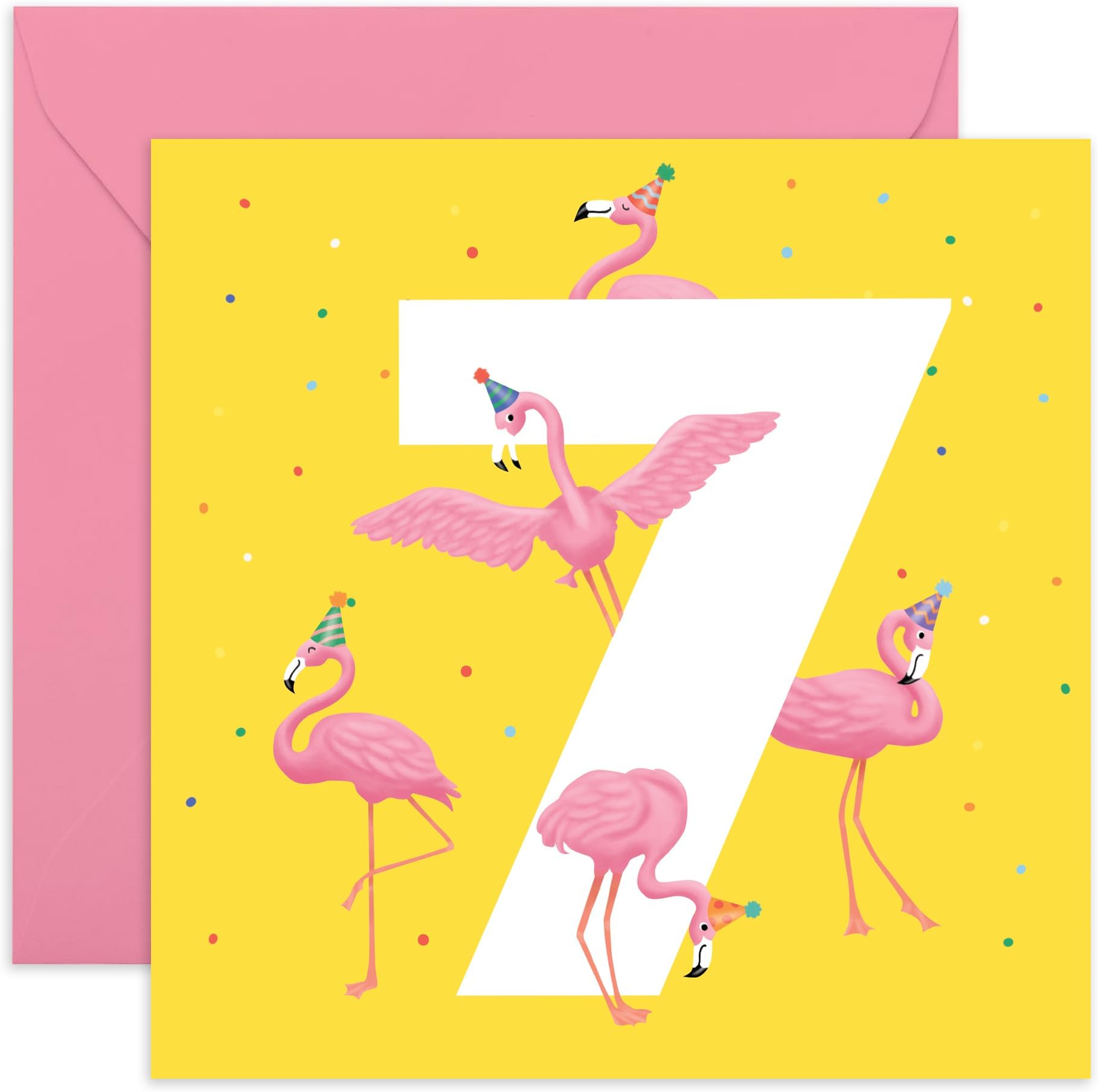 Central 23 Girls 7th Birthday Card - Flamingo Age 7 - Toddler Milestone ...