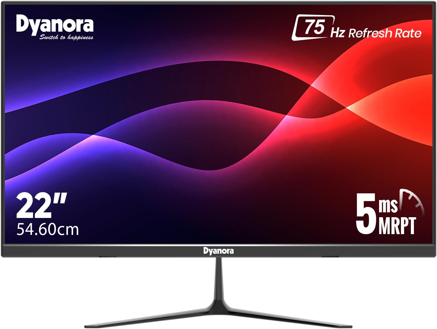 Dyanora 22 inch Black Full HD PC Monitor with IPS Panel with Ultra Slim ...